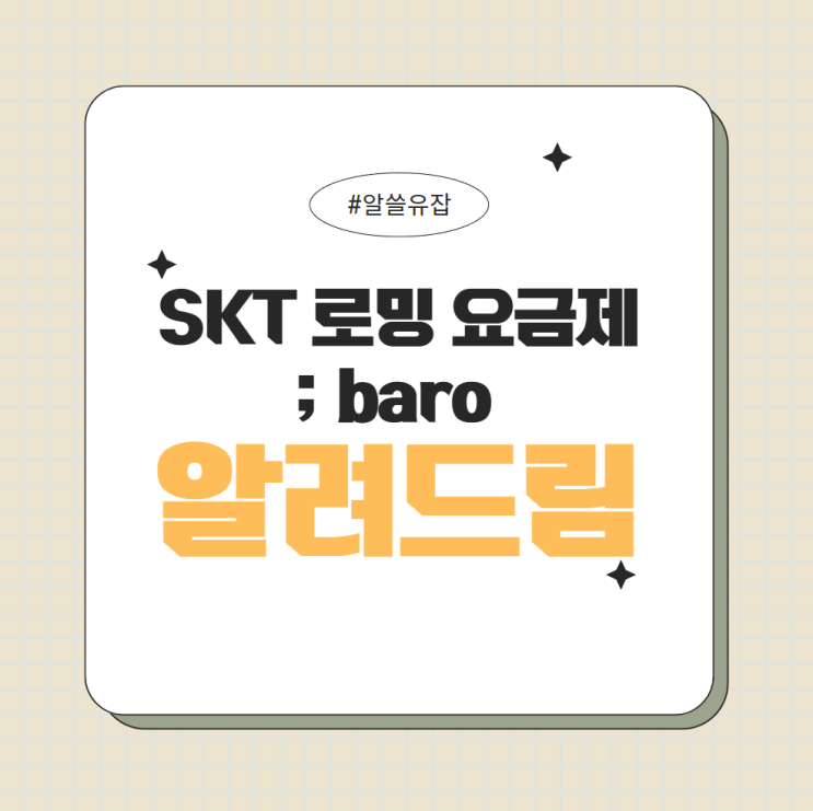 [로밍] 해외에서도 내 폰 그대로! ; SKT baro 로밍 요금제 완전정복 가이드 : 네이버 블로그