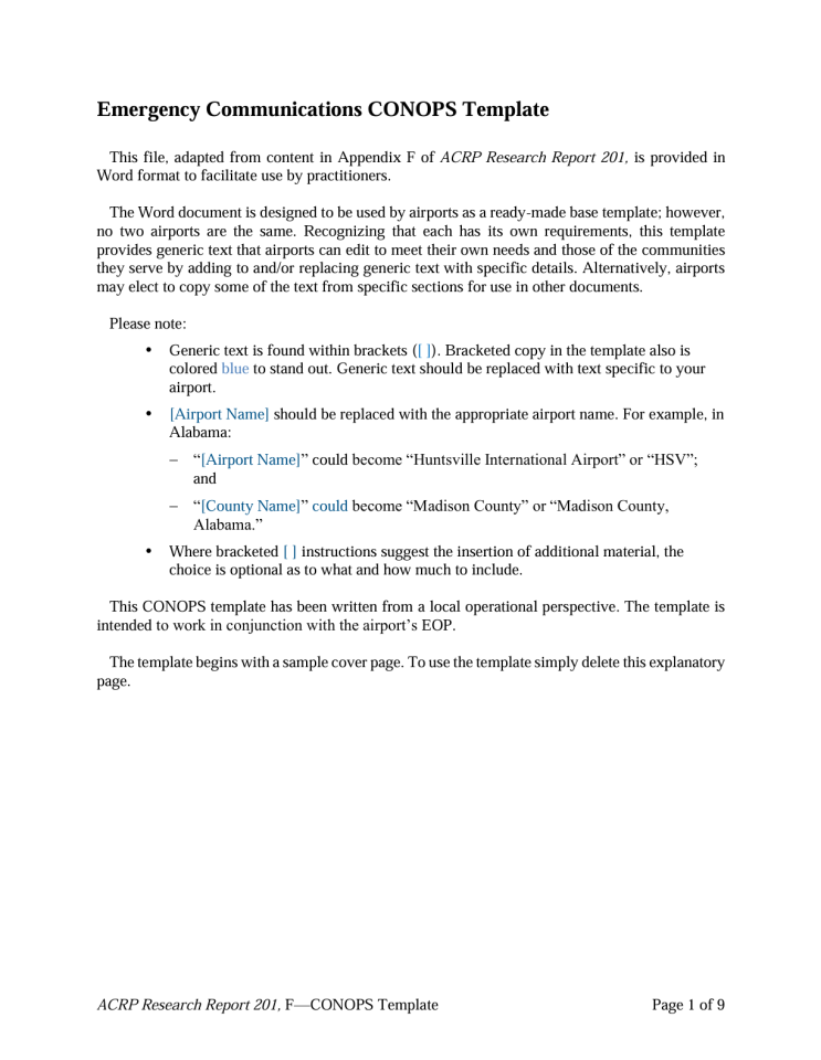 CONOPS의 구성 요소, 참고 Template, Sample : 네이버 블로그