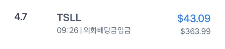 2025년 4월, 첫 월배당 수령 (feat. 강제로 받아버린 TSLL 배당) : 네이버 블로그