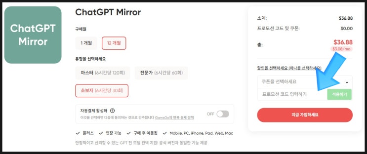 Chat GPT Mirror 1인 전용 버전 출시! 추천코드로 할인받는 꿀팁 : 네이버 블로그