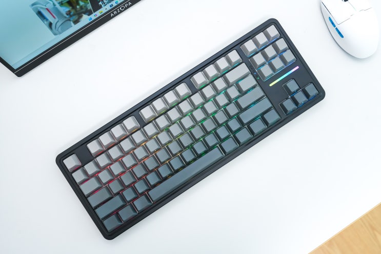 무접점 가벼운 느낌? 오테뮤 저소음 피치축V3 앱코 AK87 기계식 키보드 후기 : 네이버 블로그