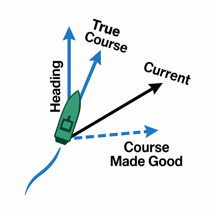선박 운항의 기본: Heading, True Course, Course Made Good : 네이버 블로그