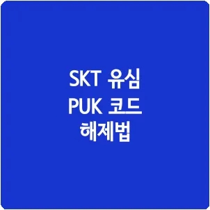 SKT 유심 PUK 코드 해제법 : 네이버 블로그