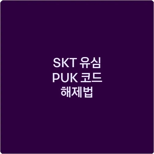 SKT 유심 PUK 코드 해제법 : 네이버 블로그