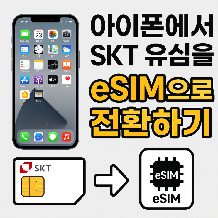 아이폰에서 SKT 유심을 eSIM으로 전환 교체하는 법 : 네이버 블로그