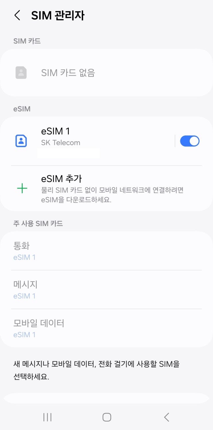 SKT e심 셀프개통 및 변경하기 : 네이버 블로그