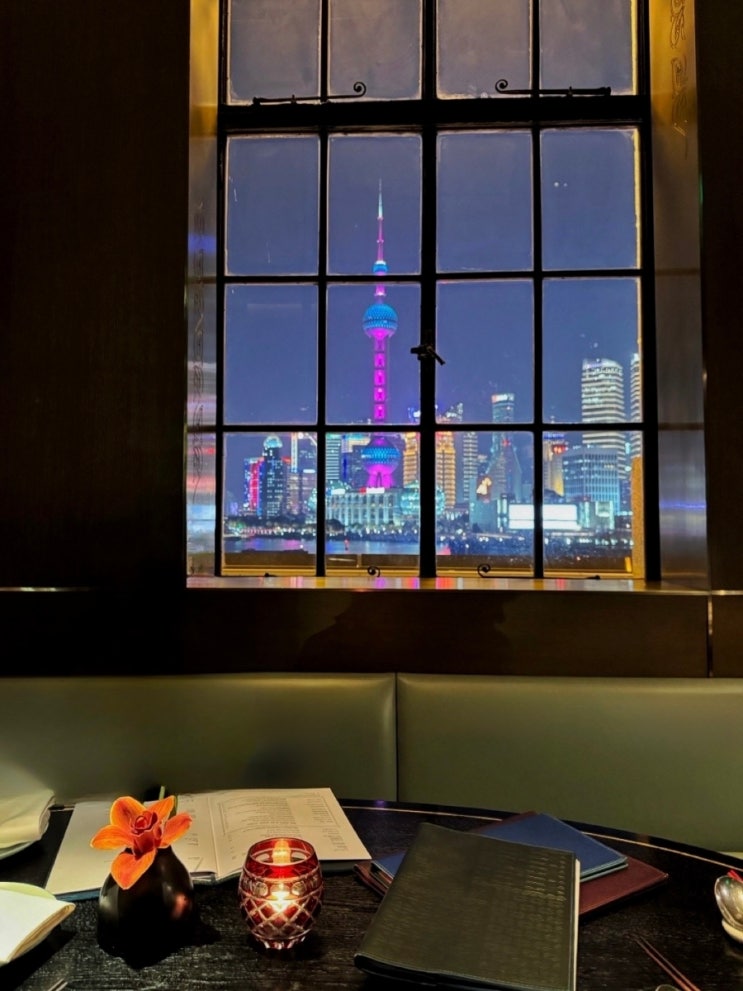 상하이 미슐랭 베이징덕 맛집 하카산, 와이탄 동방명주 야경 창가 자리 예약 성공 후기 유니온페이 할인 : 네이버 블로그