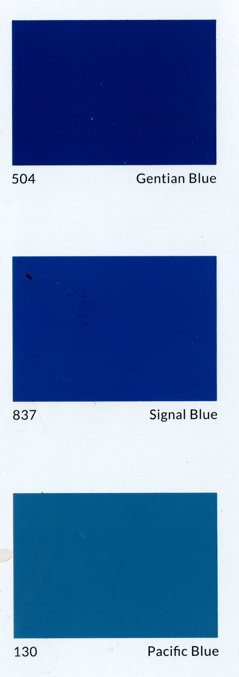 504 GENTIAN BLUE, 837 SIGNAL BLUE,130 PACIFIC BLUE ,NIPPON PAINT MARINE ...