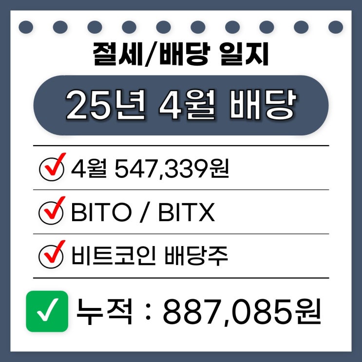 25년 4월 배당금 입금 인증! (BITO BITX 비트코인 고배당 ETF) : 네이버 블로그