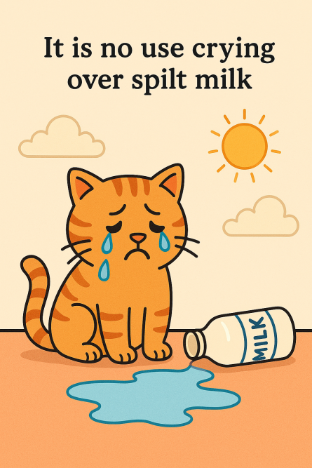 It is no use crying over spilt milk : 네이버 블로그