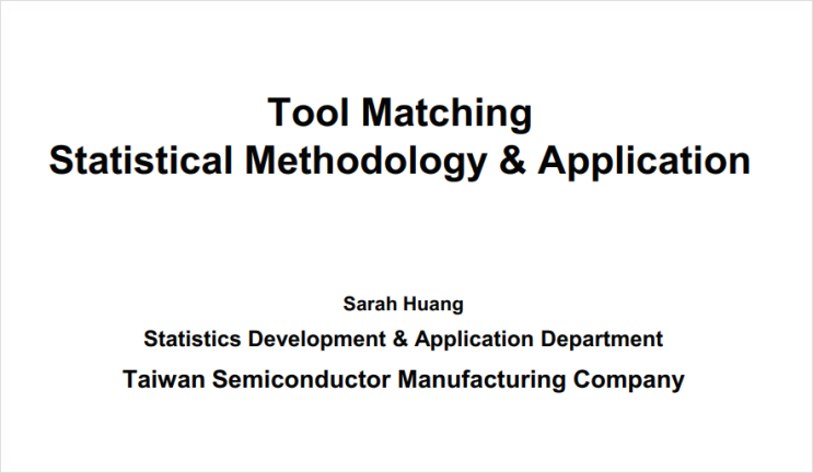 [TTTM-2] Tool Matching Statistical Methodology & Application : 네이버 블로그