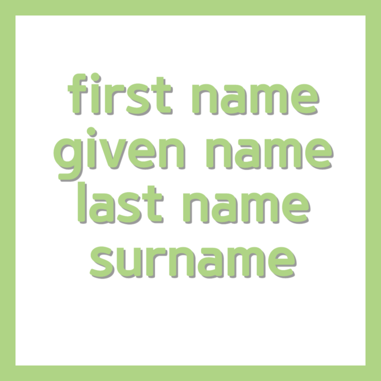 여권 first name given name 퍼스트네임 / last name surname 라스트네임 뜻 영어로 성 이름 ...