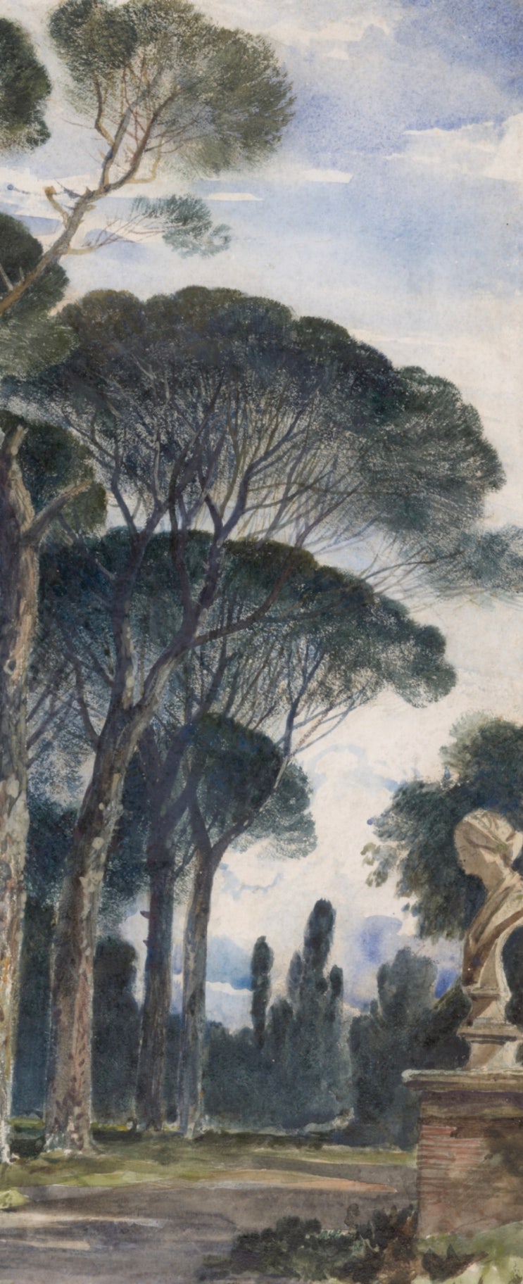Umbrella pines in the Villa Borghese, Rome, 1839 by William James ...