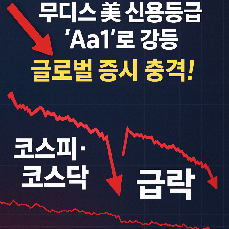 📉 무디스 美 신용등급 ‘Aa1’로 강등…글로벌 증시 충격! 코스피·코스닥 급락 : 네이버 블로그