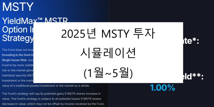2025년 일드맥스 MSTY 투자 시뮬레이션 : 네이버 블로그