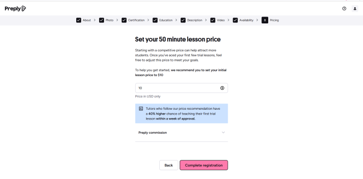 Preply 튜터 가입 가이드 ⑧ 수업 가격 설정 (Pricing) : 네이버 블로그