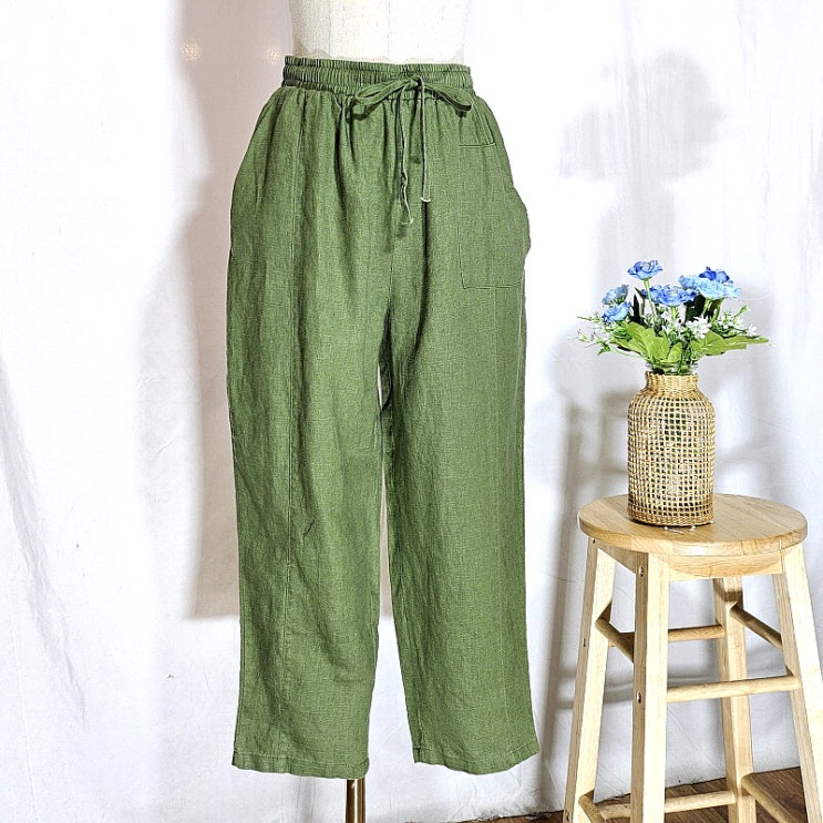린넨배기팬츠 여름 밴딩 자연스러운 시원한 마 복고풍 슬랙스 : 네이버 블로그
