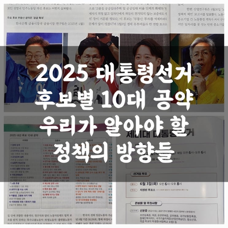 2025 대통령선거 후보별 10대 공약 정리: 우리가 알아야 할 정책의 방향들 : 네이버 블로그