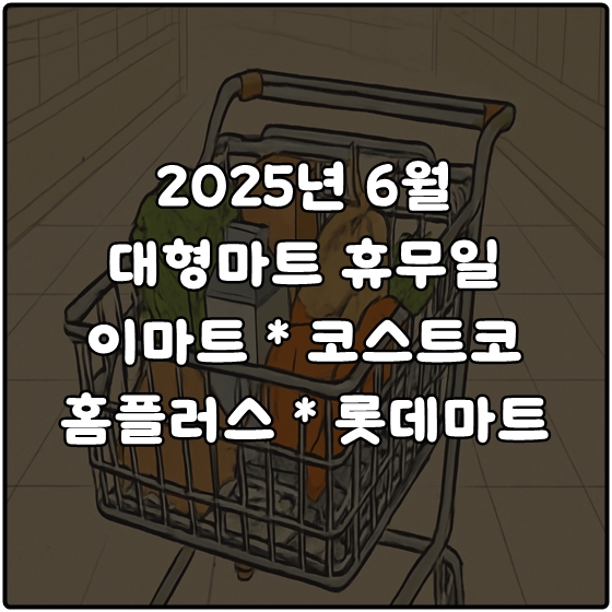 2025년 6월 대형마트 휴무일 이마트 코스트코 홈플러스 롯데마트 쉬는 날 네이버 블로그