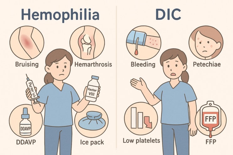 [성인간호학 개념정리 #47] Hemophilia(혈우병) & DIC(파종성혈관내응고) – 정의, 간호, 치료 NCLEX 혈액응고장애 핵심 정리! : 네이버 블로그