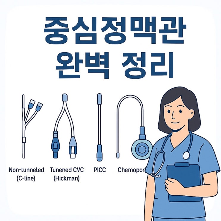 중심정맥관 목적, 종류, 시술 전후 간호: C-line, Hickman cath, PICC, Chemoport : 네이버 블로그