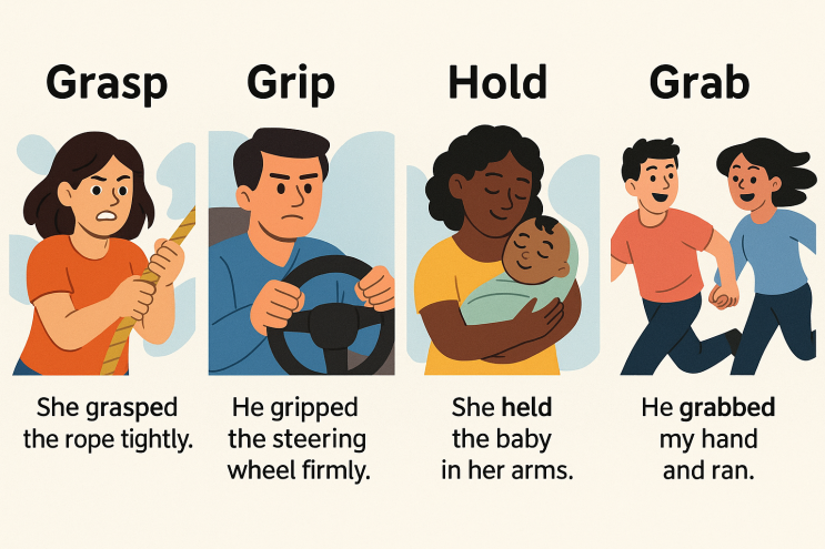 **"grasp, grip, hold, grab"**의 차이와 쓰임 : 네이버 블로그