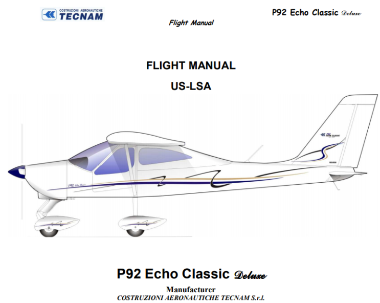 알파트로스항공 교육용 경량항공기 TECNAM P92를 소개합니다. (1) POH, Vs0, Vs1 : 네이버 블로그