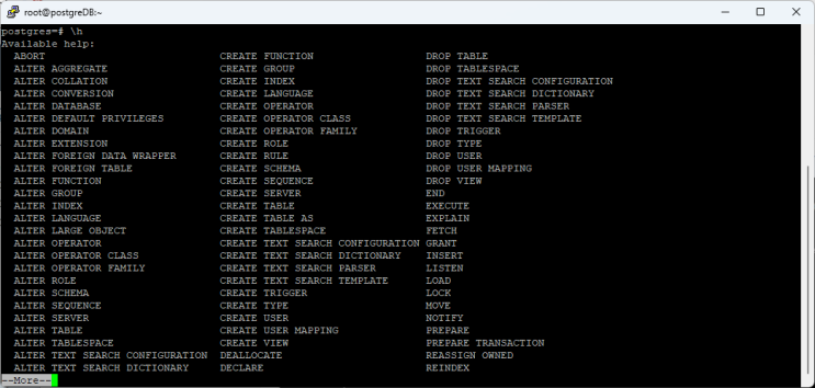 Linux - PostgreSQL psql의 메타명령어(Meta-commands) 또는 백슬래시 명령어(Backslash ...