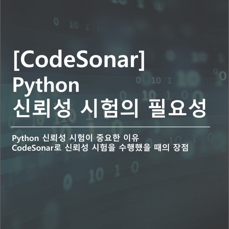 [CodeSonar] Python 신뢰성 시험의 필요성 : 네이버 블로그