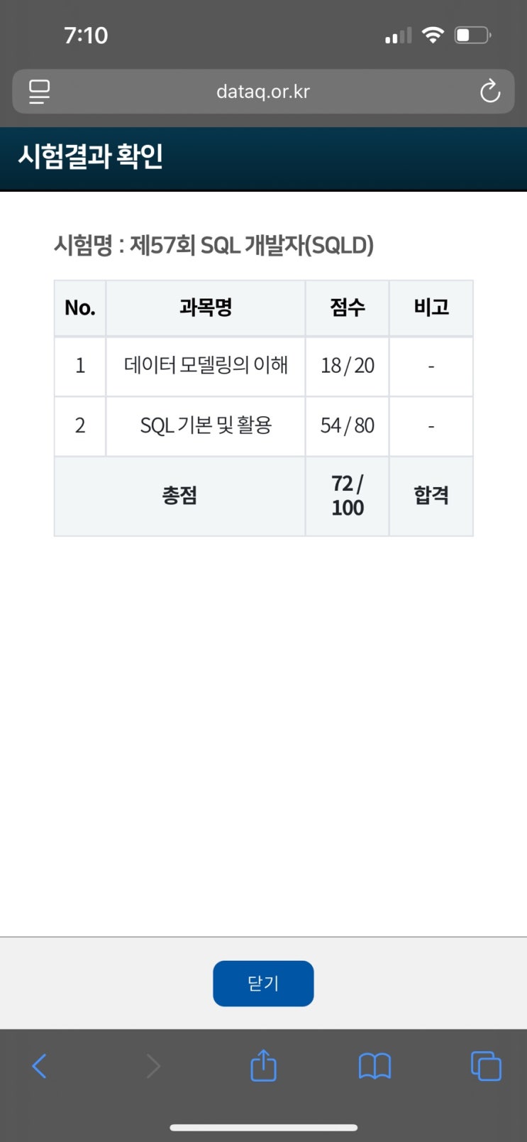 SQL 개발자 자격증(SQLD)직장인 3일 벼락치기 합격 후기 feat 노랑이 : 네이버 블로그