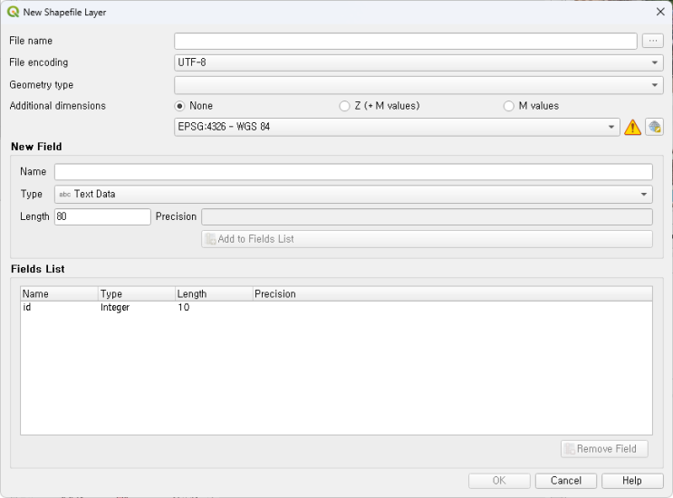 [QGIS] Shapefile 생성(shp생성) : 네이버 블로그