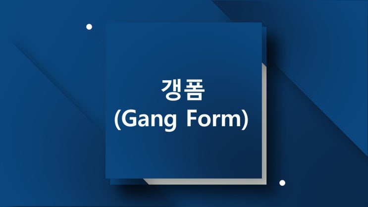 갱폼(Gang Form) : 네이버 블로그