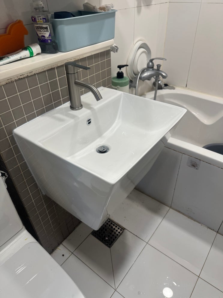 부산세면대교체 부산 수영구 망미동 센텀수영강변1차e편한세상 대림바스세면대 CL370,대림바스세면수전L2110SN(니켈/무광)교체 ...