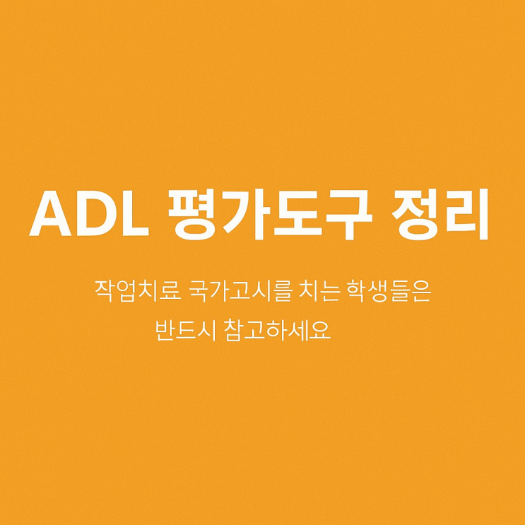 ADL 평가도구 등 정리 (작업치료평가) : 네이버 블로그