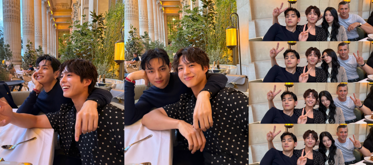 [사진] 방탄소년단(V)ː박보검 인스타그램 # 2 - 뷔 w/ 박보검, 수지, 피터 우츠 Peter Utz / 셀린느 CELINE 행사 / 프랑스 파리 레스토랑 ...