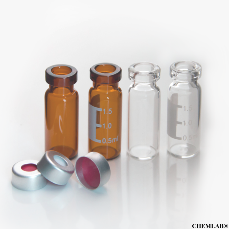 CHEMLAB® 2mL 11mm HPLC/GC Crimp Vial with Cap & PTFE/Silicone Septa ...