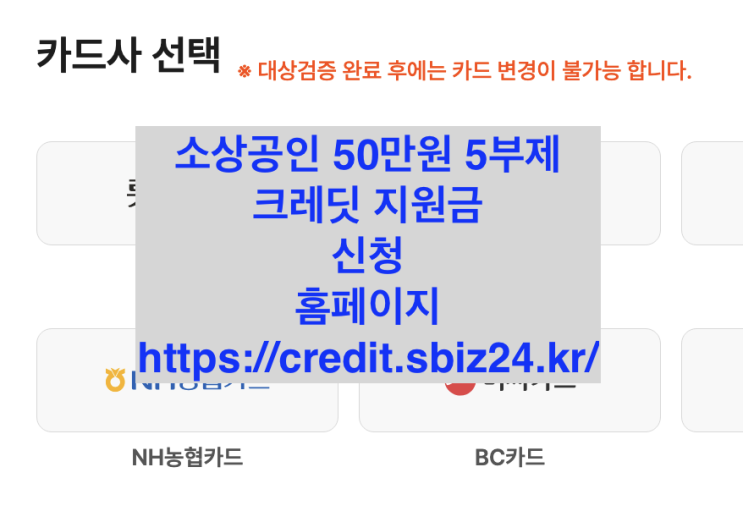 소상공인 50만원 5부제 크레딧 지원금 신청 홈페이지 https://credit.sbiz24.kr/ : 네이버 블로그