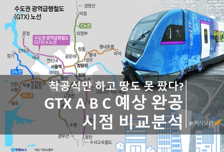 착공식만 하고 땅도 못 팠다? GTX A B C 예상 완공 시점 비교분석 : 네이버 블로그