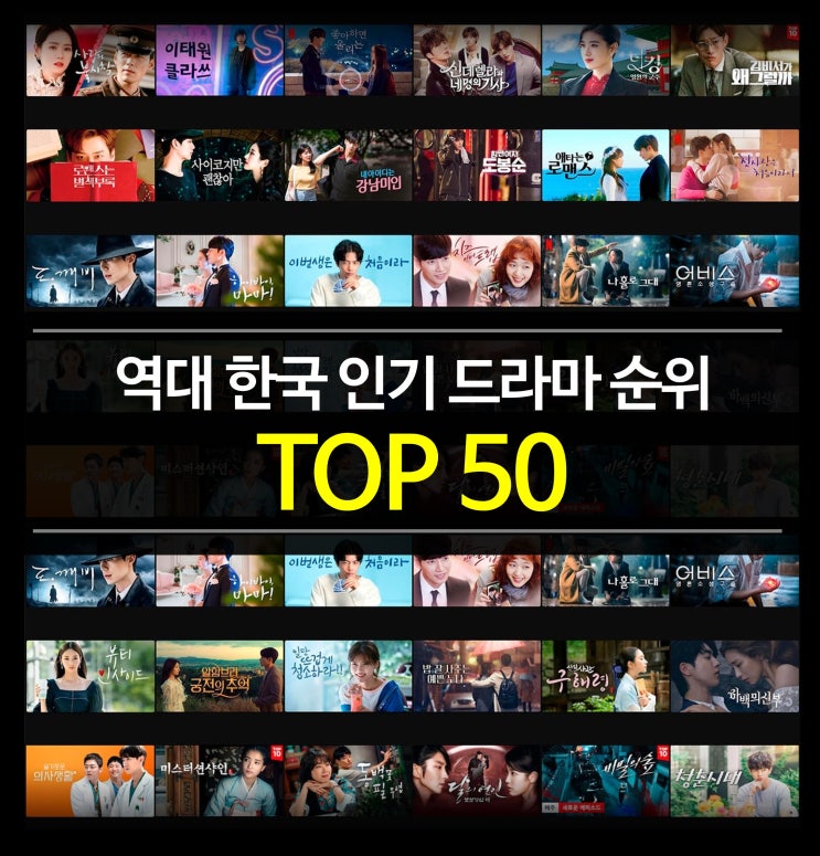 역대 한국 인기 드라마 순위 TOP 50 (2025년 7월) - 시청률, OTT, 넷플릭스, 티빙, 웨이브 : 네이버 블로그