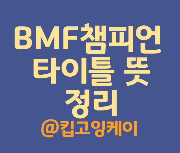 BMF챔피언 BMF 타이틀 뜻 : 네이버 블로그