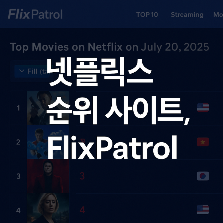 넷플릭스 순위 사이트 FlixPatrol OTT 순위 확인 방법 : 네이버 블로그