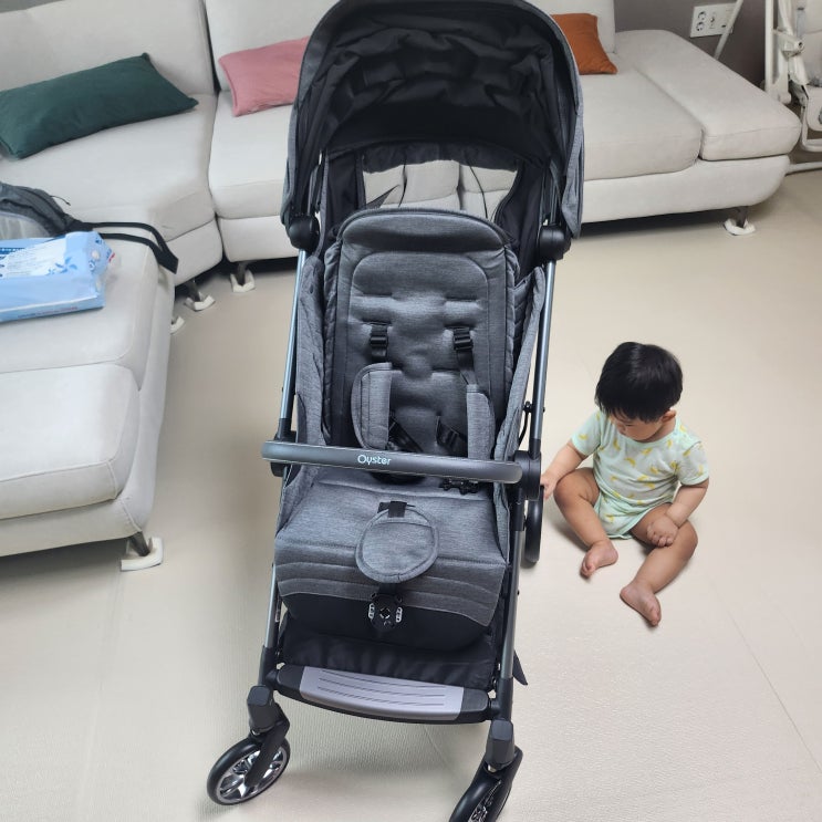 오이스터 미니 유모차 미스티그레이 휴대용 기내반입 접는법 : 네이버 블로그