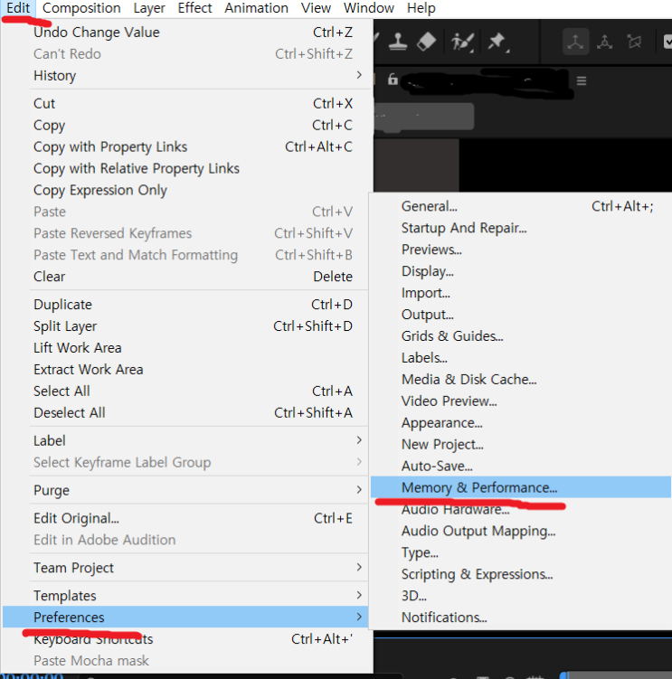 애프터 이펙트 프리뷰 멈춤 해결하는 법 (저사양편집권챙기기) : 네이버 블로그