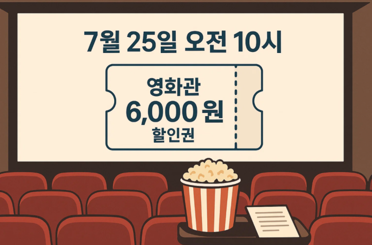 🍿 7월 25일부터 영화관 6,000원 할인쿠폰 대방출! CGV·롯데시네마·메가박스 놓치지 마세요 : 네이버 블로그
