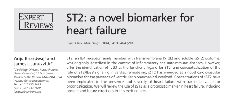 ST2: a novel biomarker for heart failure : 네이버 블로그