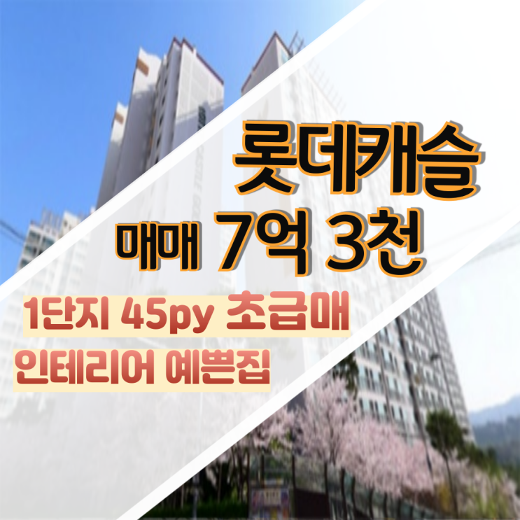 구서동롯데캐슬1단지 45py 급매/ 인테리어 너무 예쁜 따뜻한 보금자리~★ : 네이버 블로그