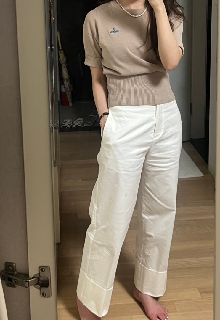 [내돈내산] 르뮈 치노 카브라 팬츠 후기(XS,착샷) , 키작녀 화이트 치노팬츠 추천 : 네이버 블로그