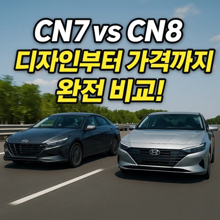 아반떼 CN7 vs CN8, 디자인부터 옵션·가격까지 어떤 차이가 있을까? : 네이버 블로그