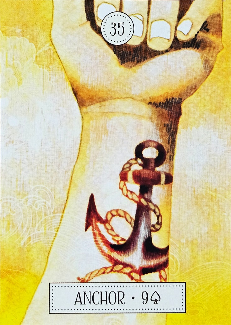레노먼드(르노르망, Lenormand) 35번 닻 (35. ANCHOR) 카드 의미 및 조합 목록 (타로카드 배우기, 오라클 ...