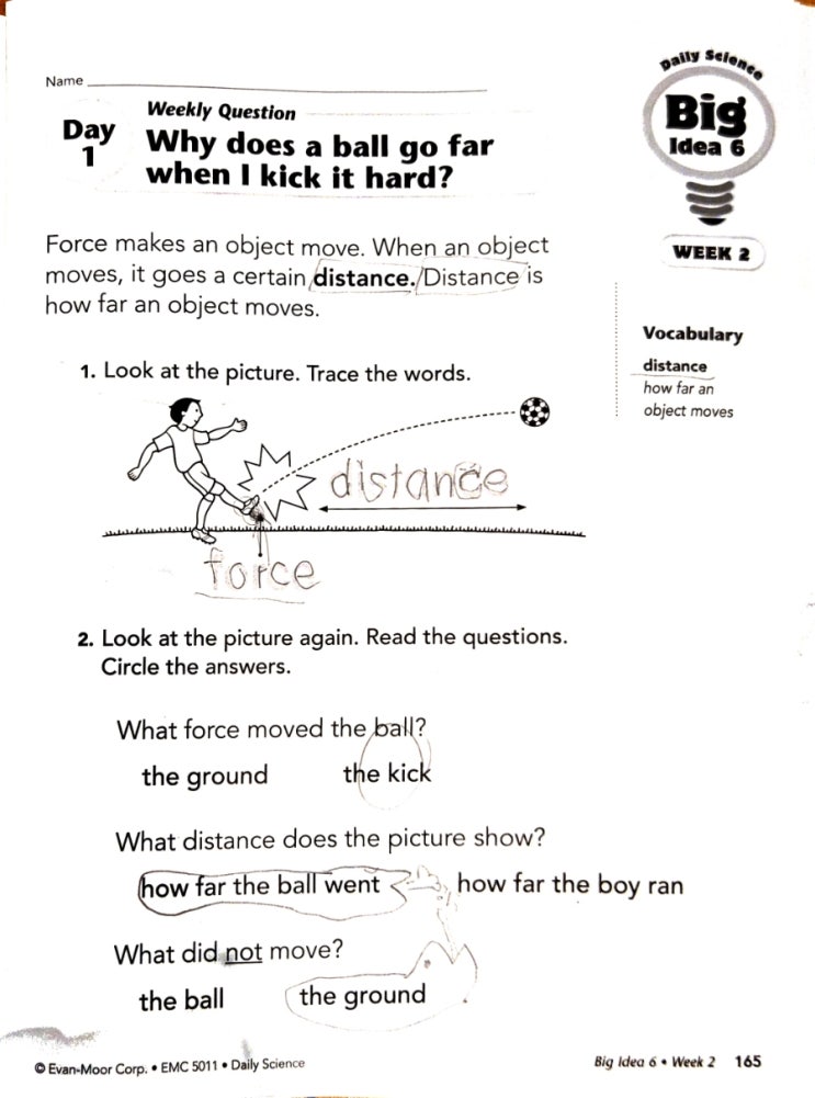 [Big6-w2]/27주/Why does a ball go far when I kick it hard? : 네이버 블로그
